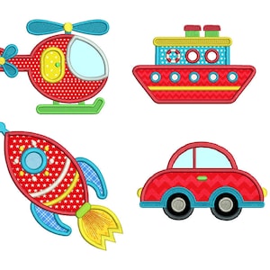 Transport Machine Embroidery Applique Designs, Set of 9 Cute ...