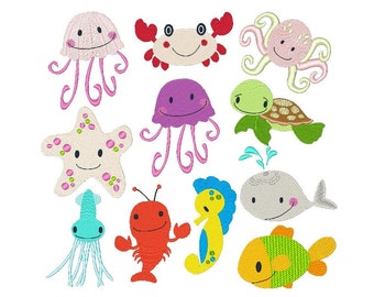 Sea Life Embroidery | Etsy