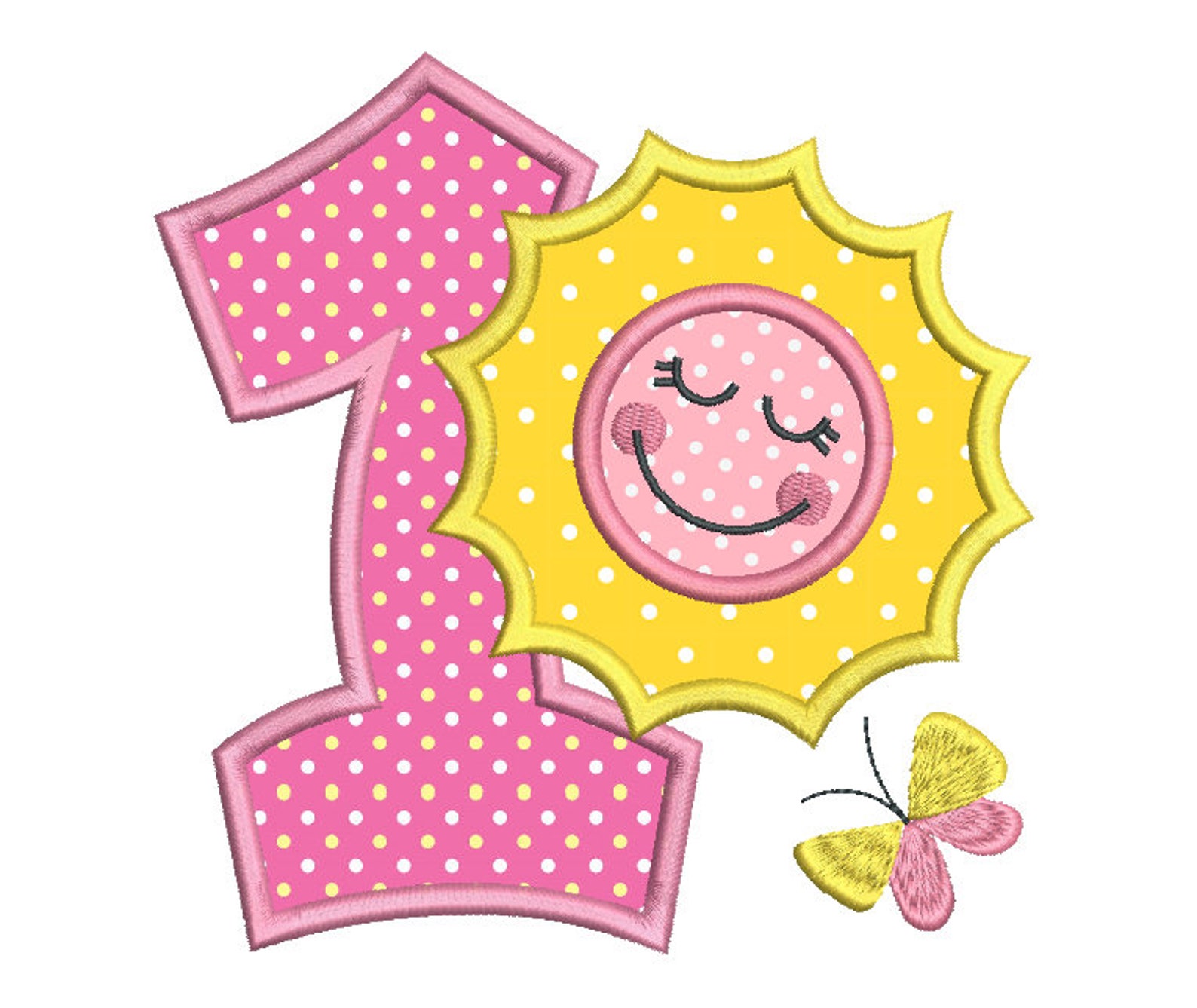 1st Birthday Applique Machine Embroidery Design First | Etsy