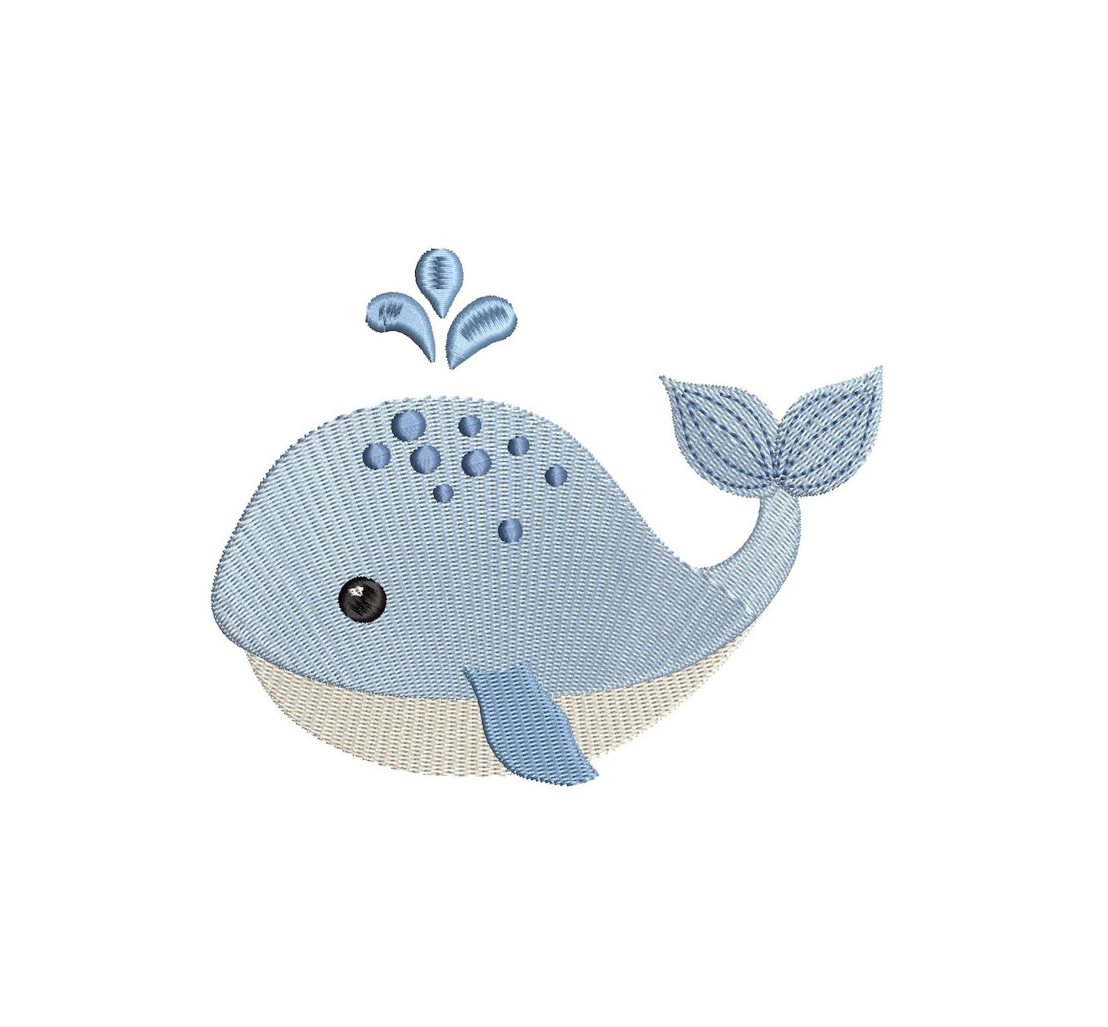 Baby Whale Machine Embroidery Design, Fill Stitch, Sealife, Cute Baby ...