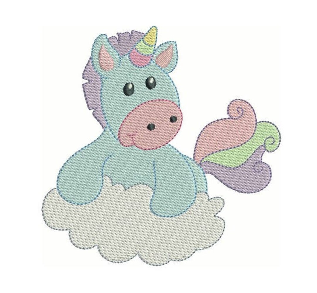 Cute Unicorn Machine Embroidery Design, Mini Unicorn Embroidery Design ...