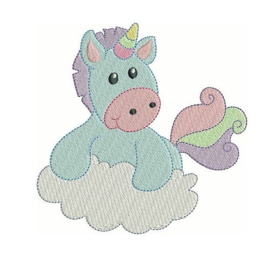 Cute Unicorn Machine Embroidery Design Mini Unicorn - Etsy