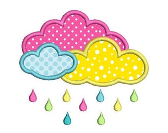 Cloud Machine Embroidery Design Fill Stitch Weather Cloud - Etsy