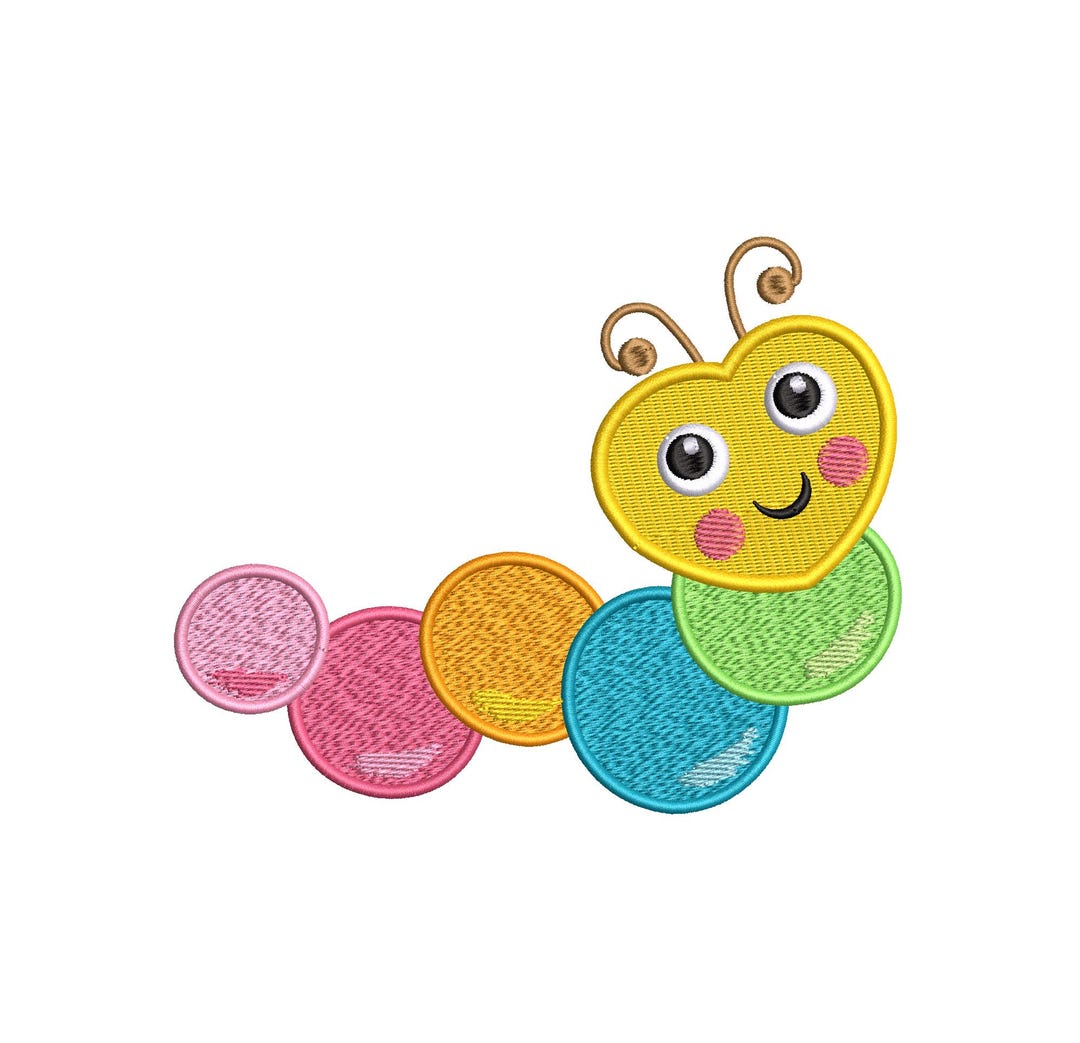 Caterpillar Machine Embroidery Design, Fill Stitch, Cute Caterpillar ...