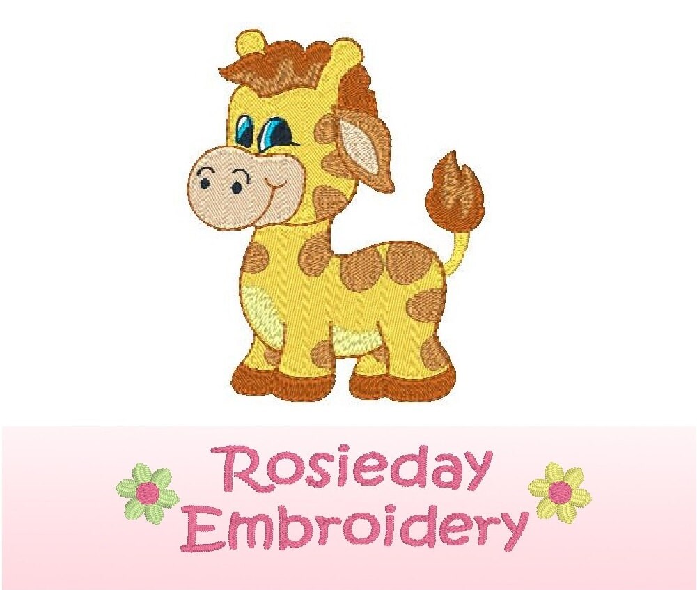 Giraffe Machine Embroidery Design Baby Giraffe Zoo Animal | Etsy