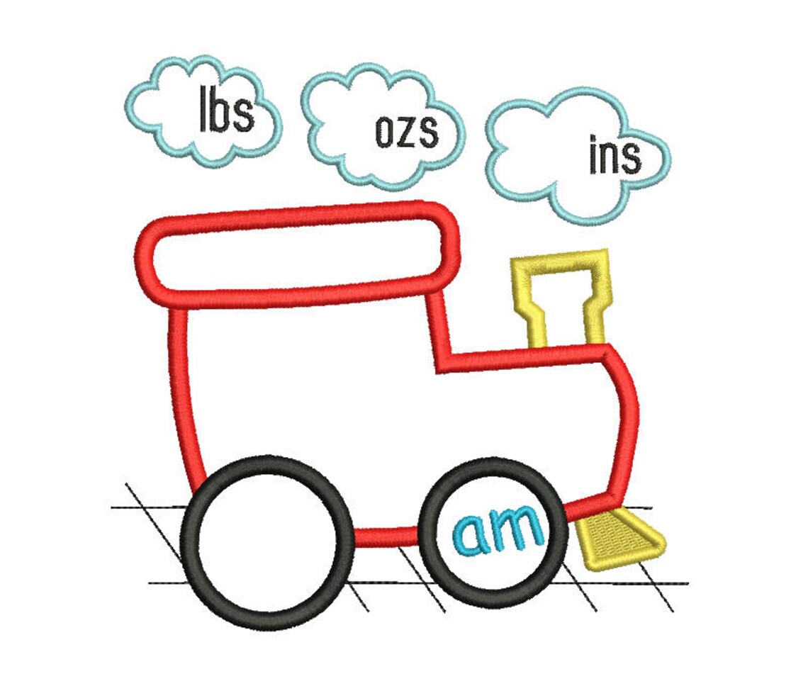 Train Birth Announcement Template Embroidery Design Baby - Etsy