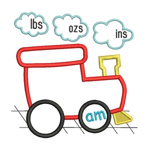 Train Birth Announcement Template Embroidery Design, Baby Birth Machine ...