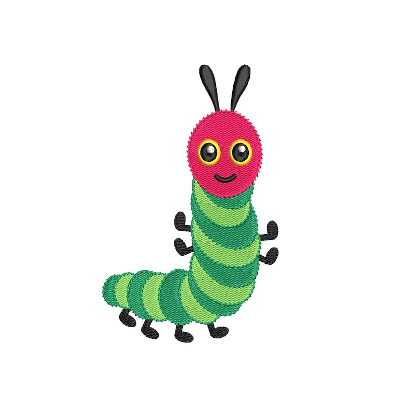Caterpillar Embroidery Designs, Fill Stitch, Cute Caterpillars ...