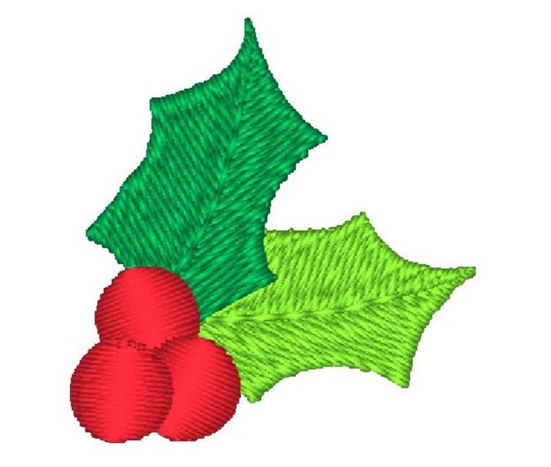 Christmas Holly & Berries Machine Embroidery Design Fill - Etsy