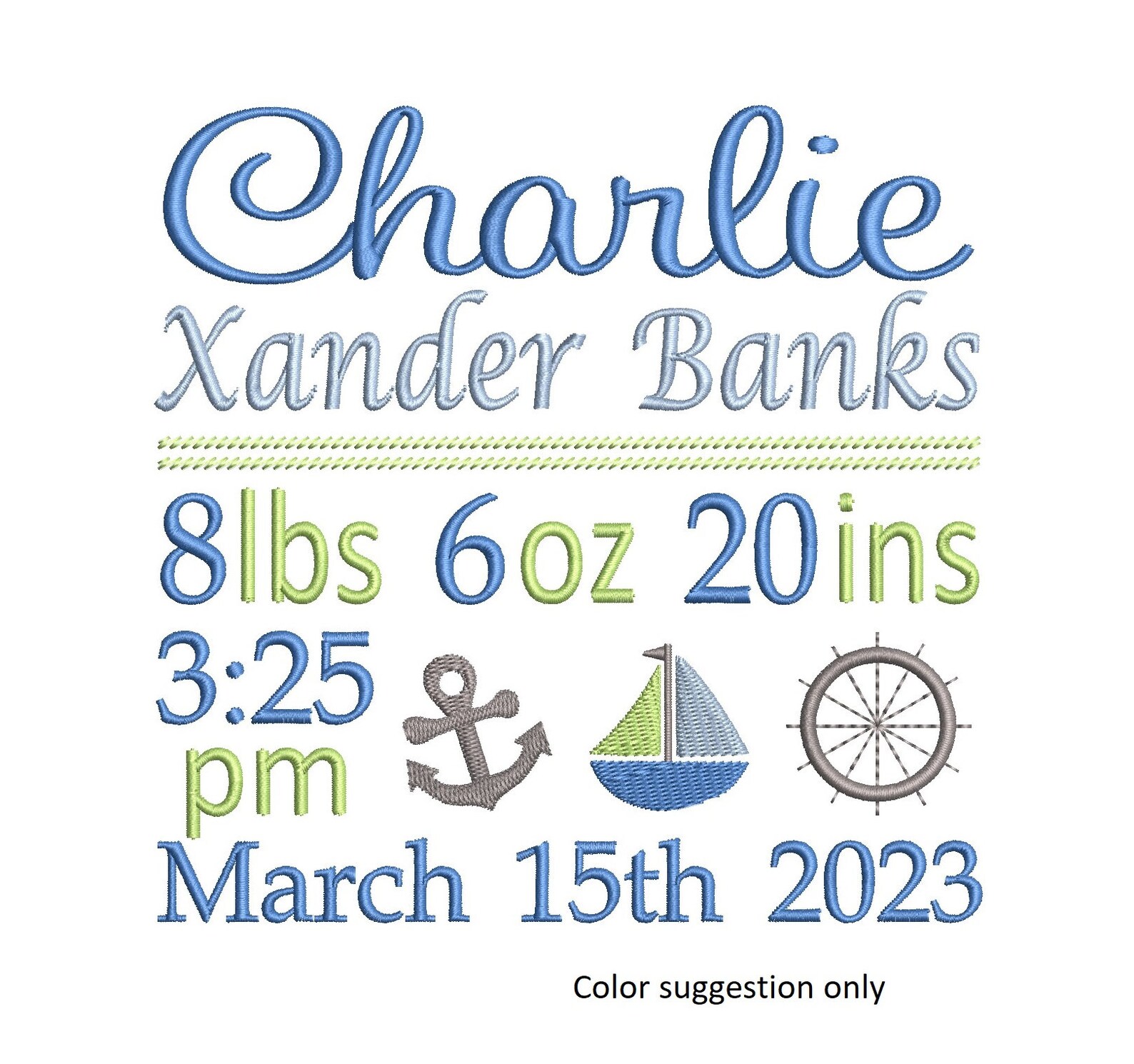 Baby Birth Announcement Design Customised Sailboat - Etsy