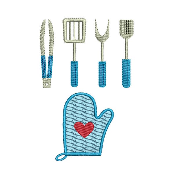 Cooking Utensils Embroidery Design - Etsy