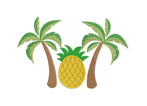 Palm Tree Embroidery Design Fill Stitch Tropical Palm Tree | Etsy