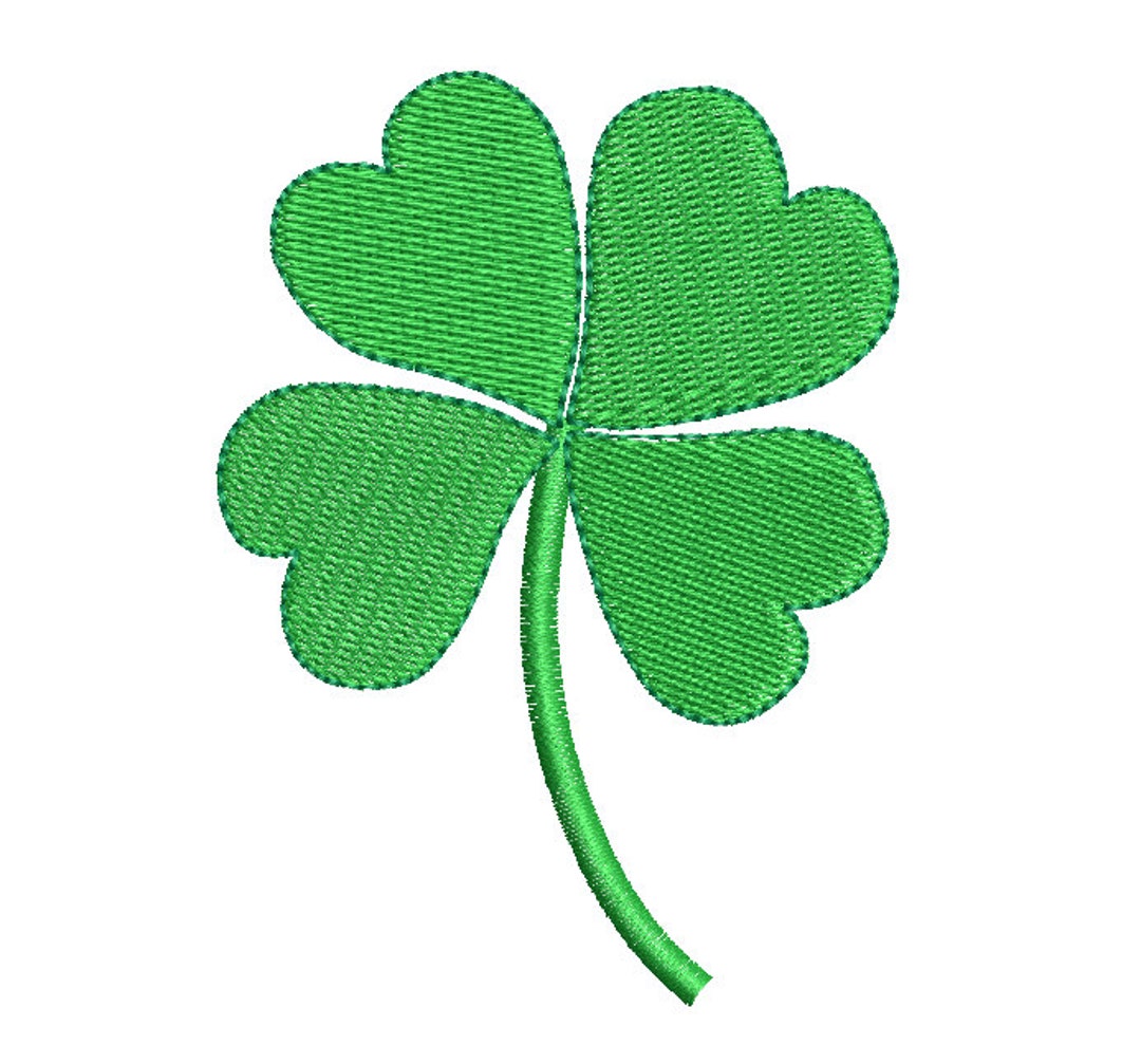 Four Leaf Clover Machine Embroidery Design, Fill Stitch, St Patrick's ...