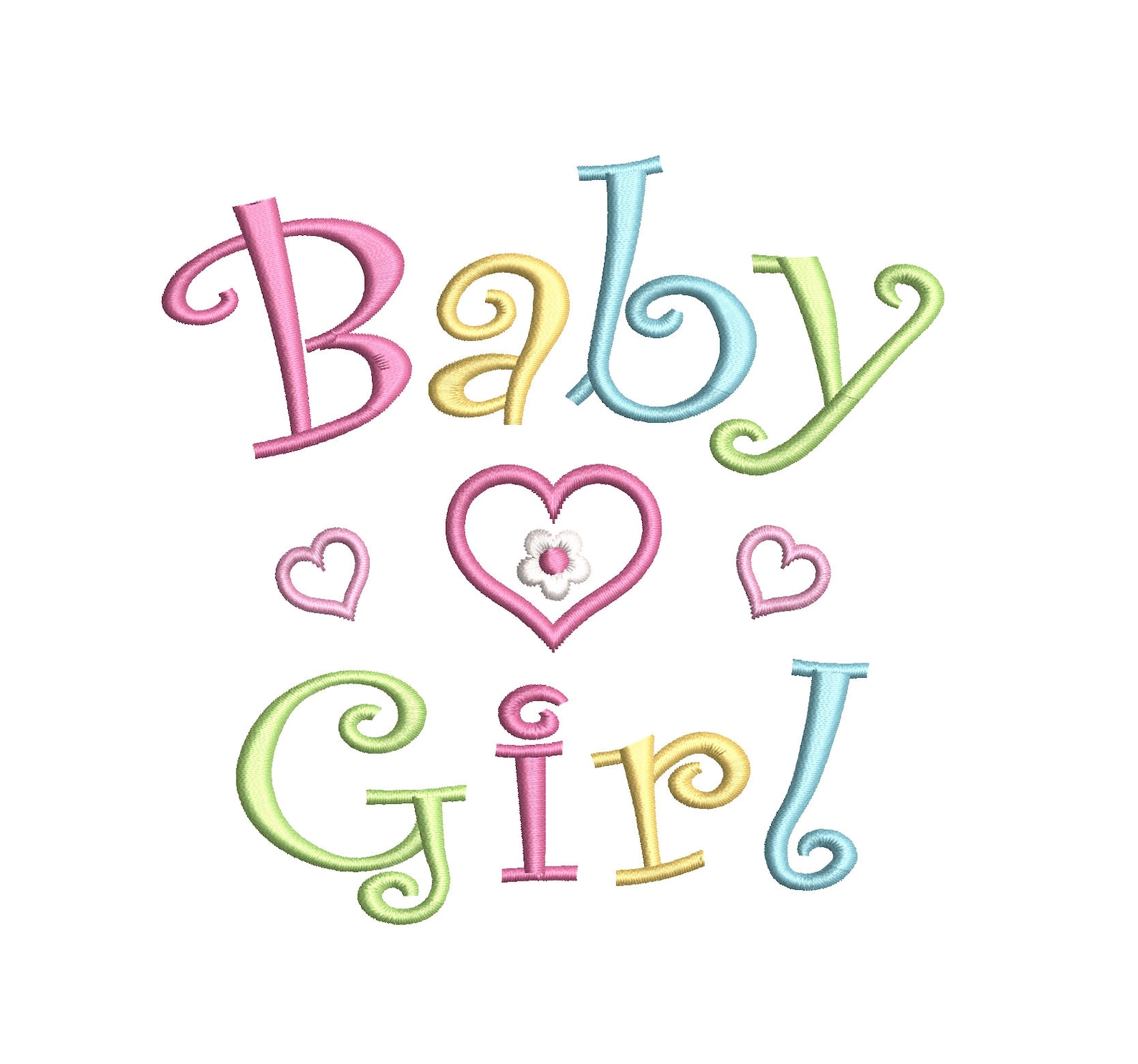 Baby Girl Machine Embroidery Design Fill Stitch Embroidery - Etsy
