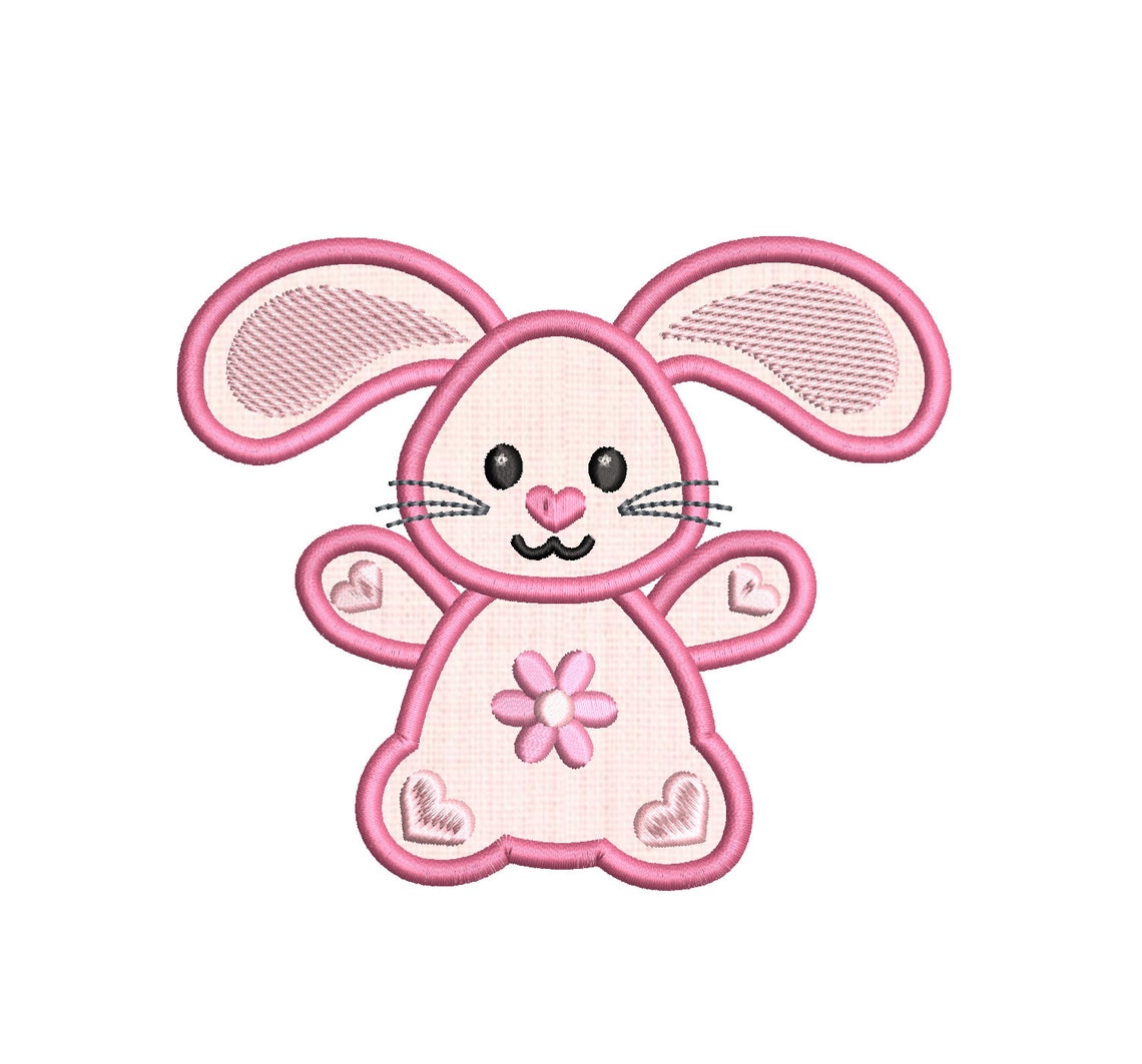 Easter Bunny Embroidery Applique Design Cute Bunny Applique - Etsy