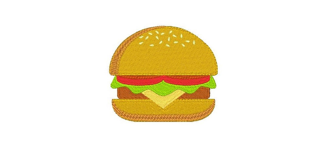 Hamburger Machine Embroidery Design, Food Design, Barbecue Food ...