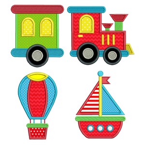 Transport Machine Embroidery Applique Designs, Set of 9 Cute ...