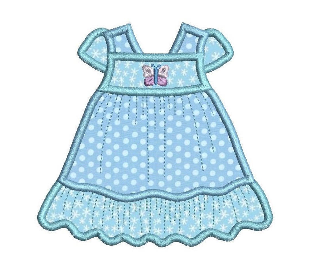 Cute Baby Dress Applique Machine Embroidery Design, Baby Girl's Party ...