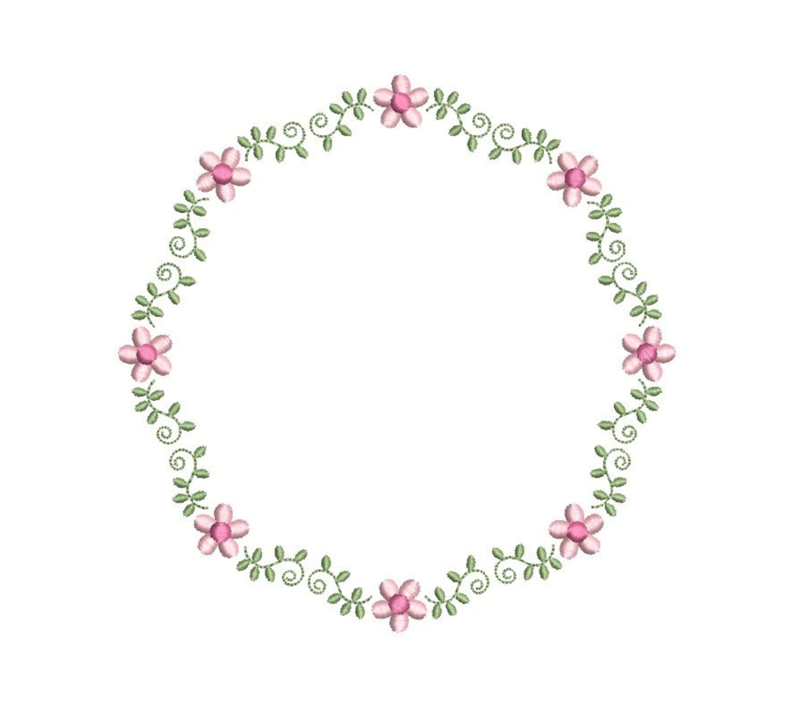 Floral Frames Embroidery Designs Set of 6 Frames Monogram - Etsy