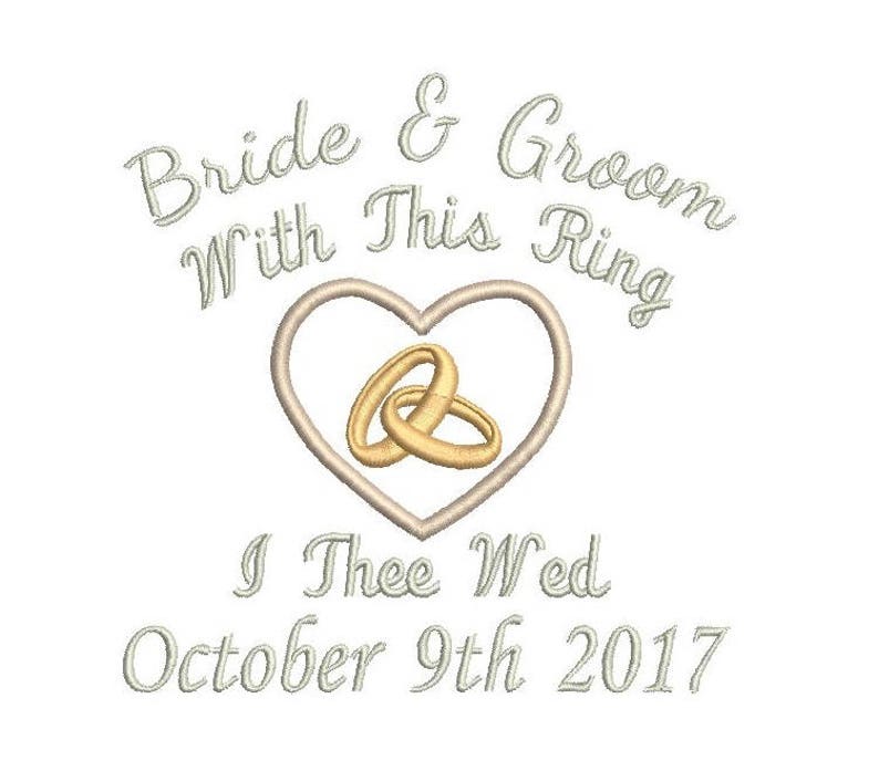 Personalised Wedding Machine Embroidery Design Customised - Etsy UK