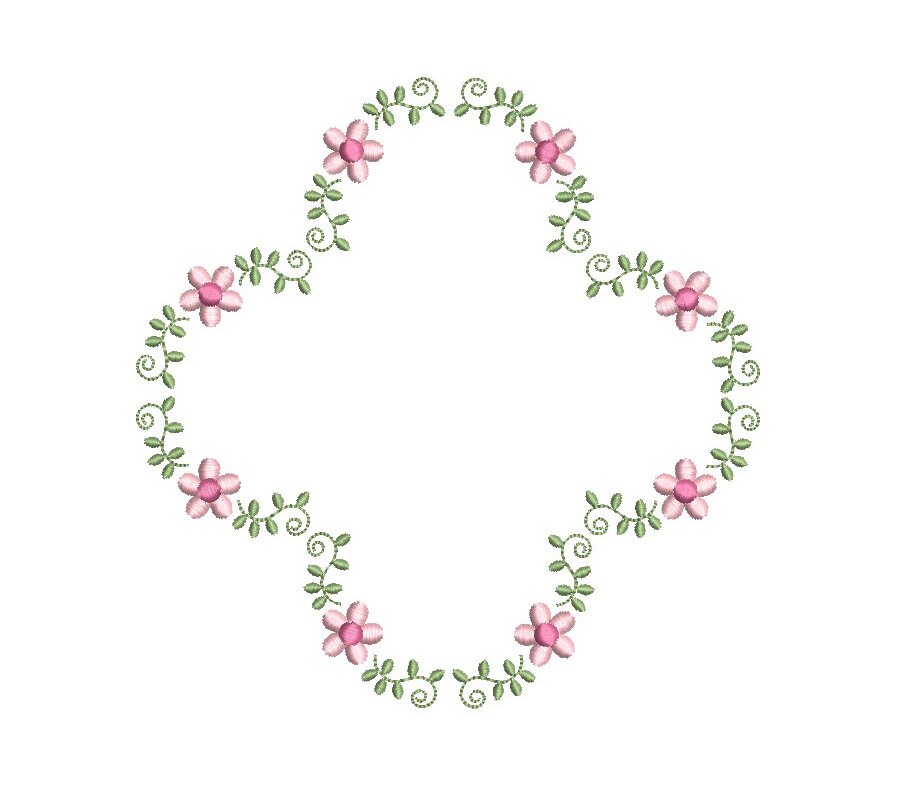 Floral Frames Embroidery Designs Set of 6 Frames Monogram - Etsy