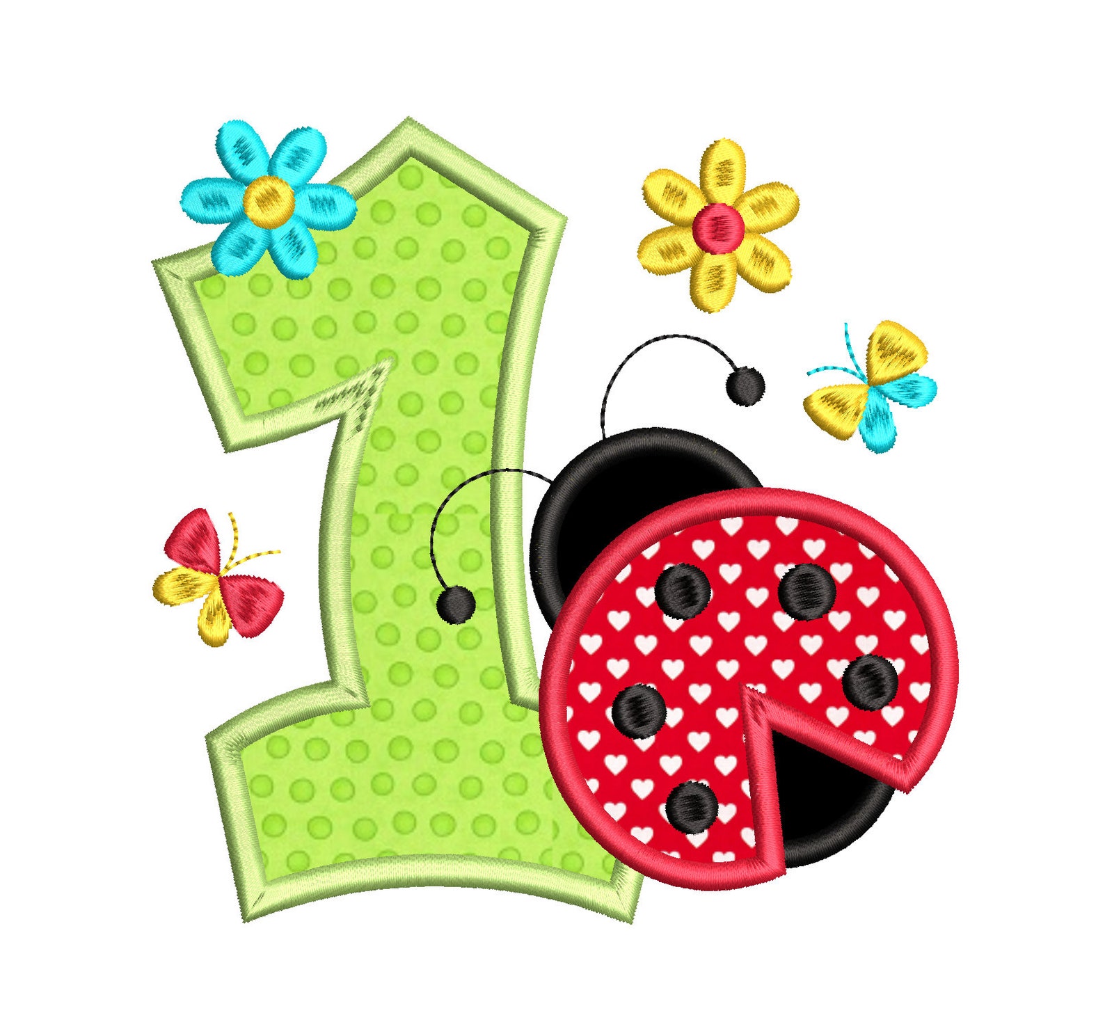 1st Birthday Embroidery Design, First Birthday Applique, Number 1, Cute ...