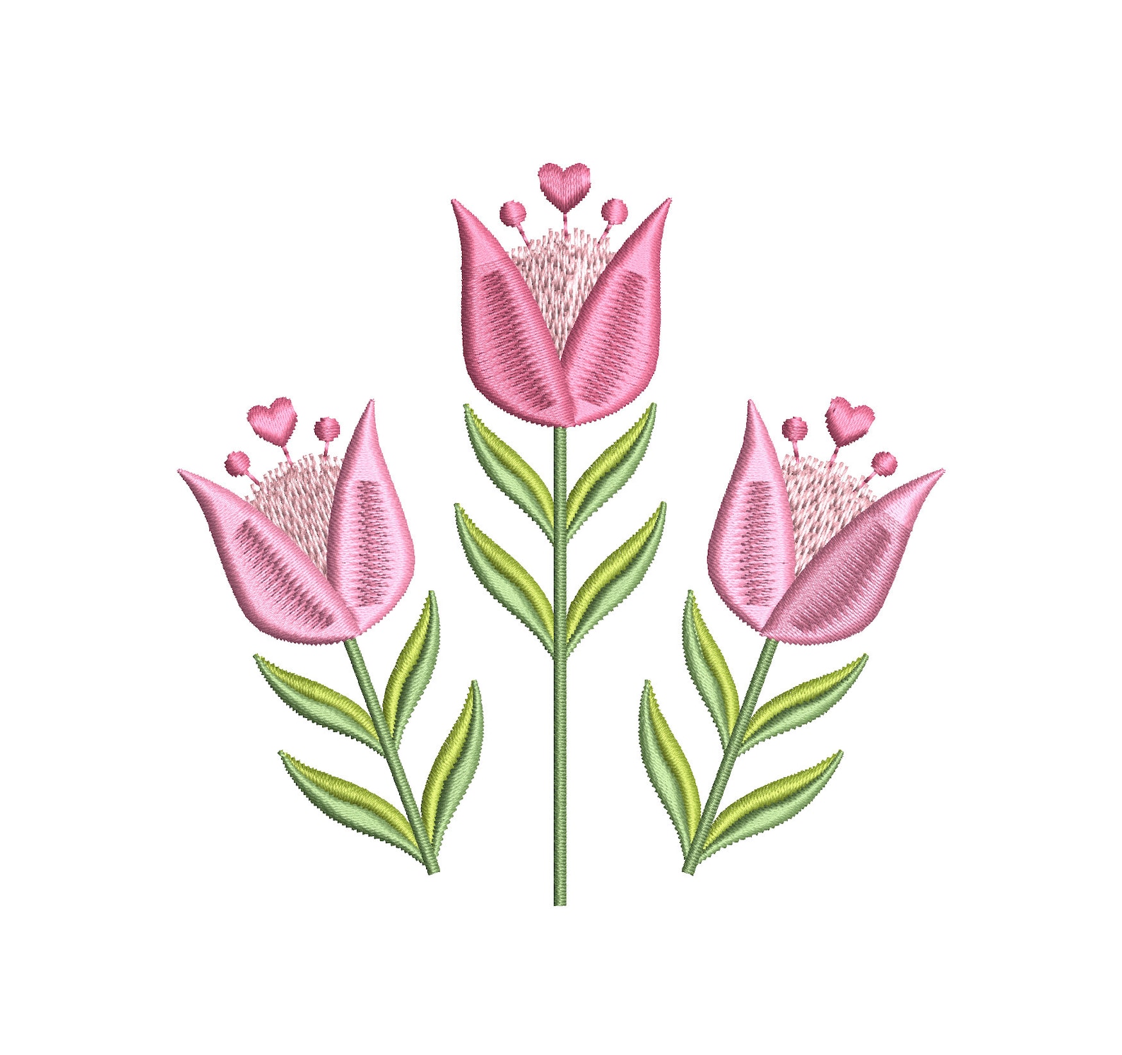 Tulip Embroidery Design Floral Fill Stitch Tulips Flowers | Etsy
