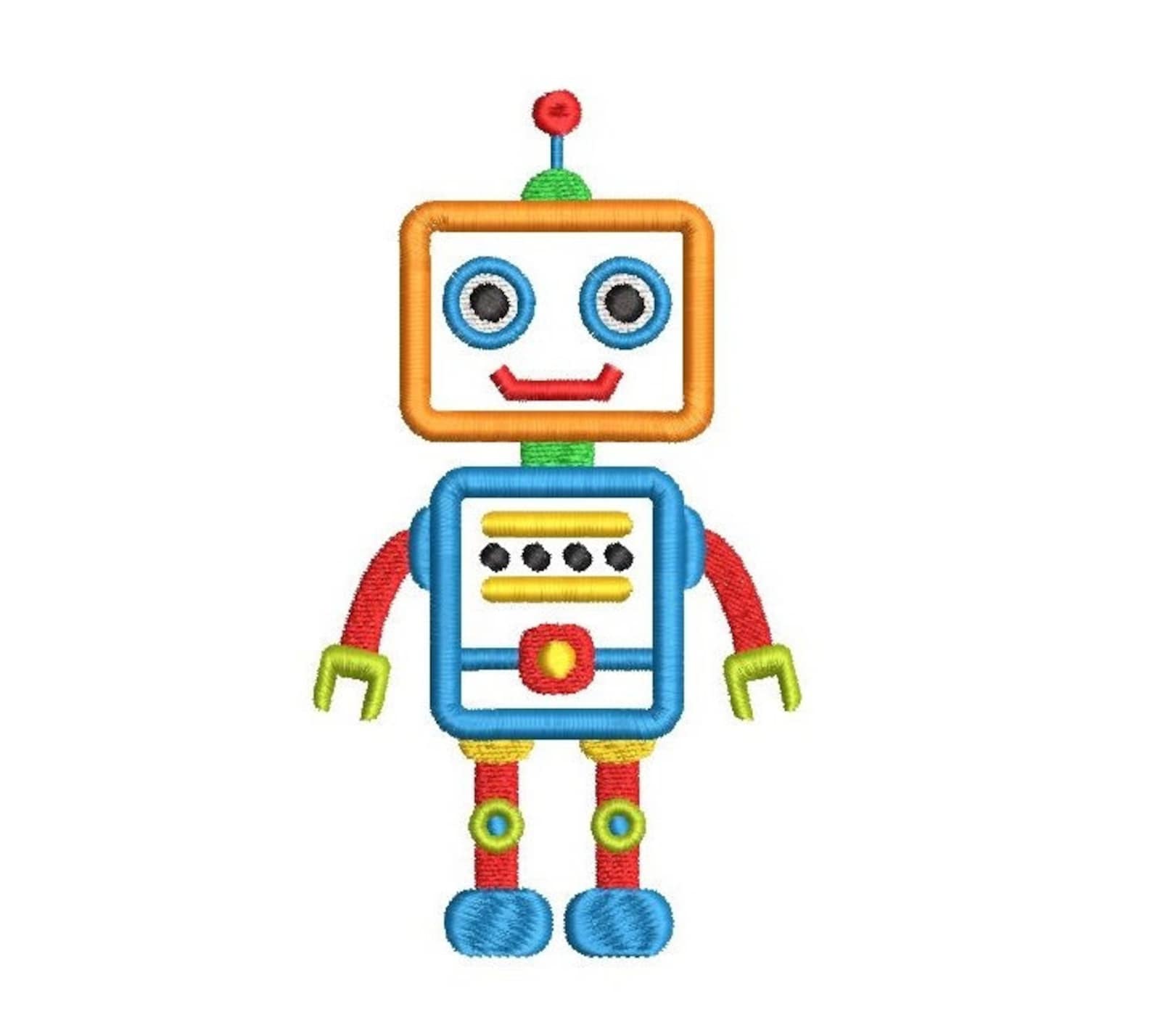 Robot Machine Embroidery Applique Design Boy's Applique | Etsy