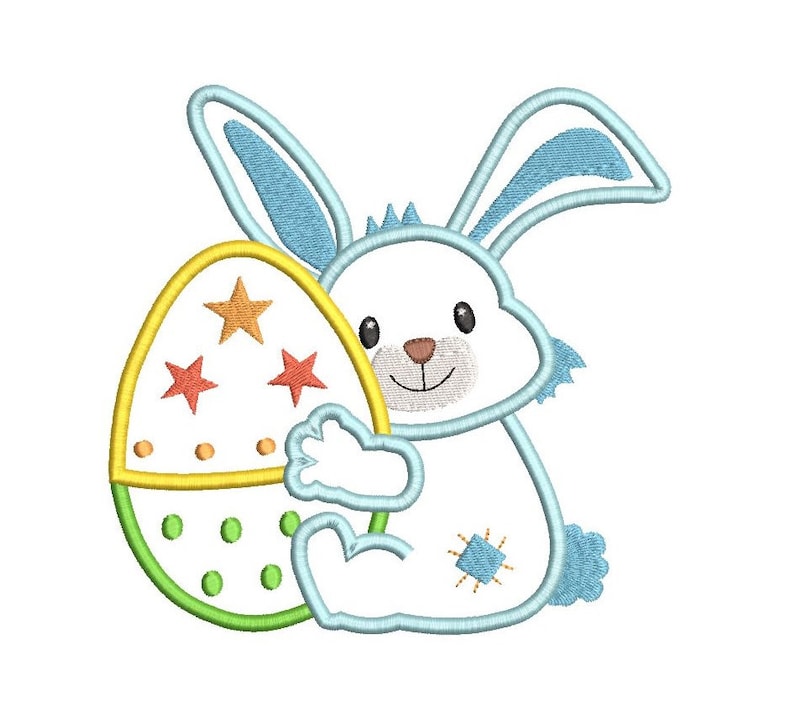 Easter Bunny Embroidery Applique Design Cute Bunny Applique - Etsy