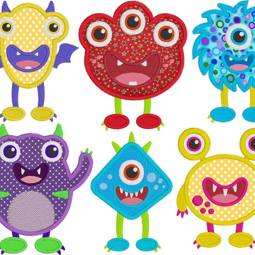 Monster Machine Embroidery Designs Set of 12 Halloween - Etsy