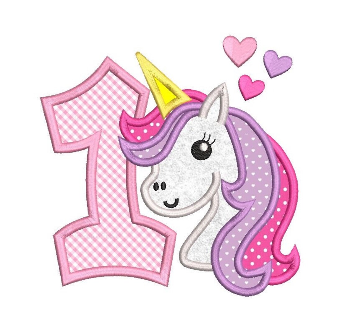 Unicorn Embroidery Design, 1st Birthday Unicorn, Unicorn Applique, Cute ...
