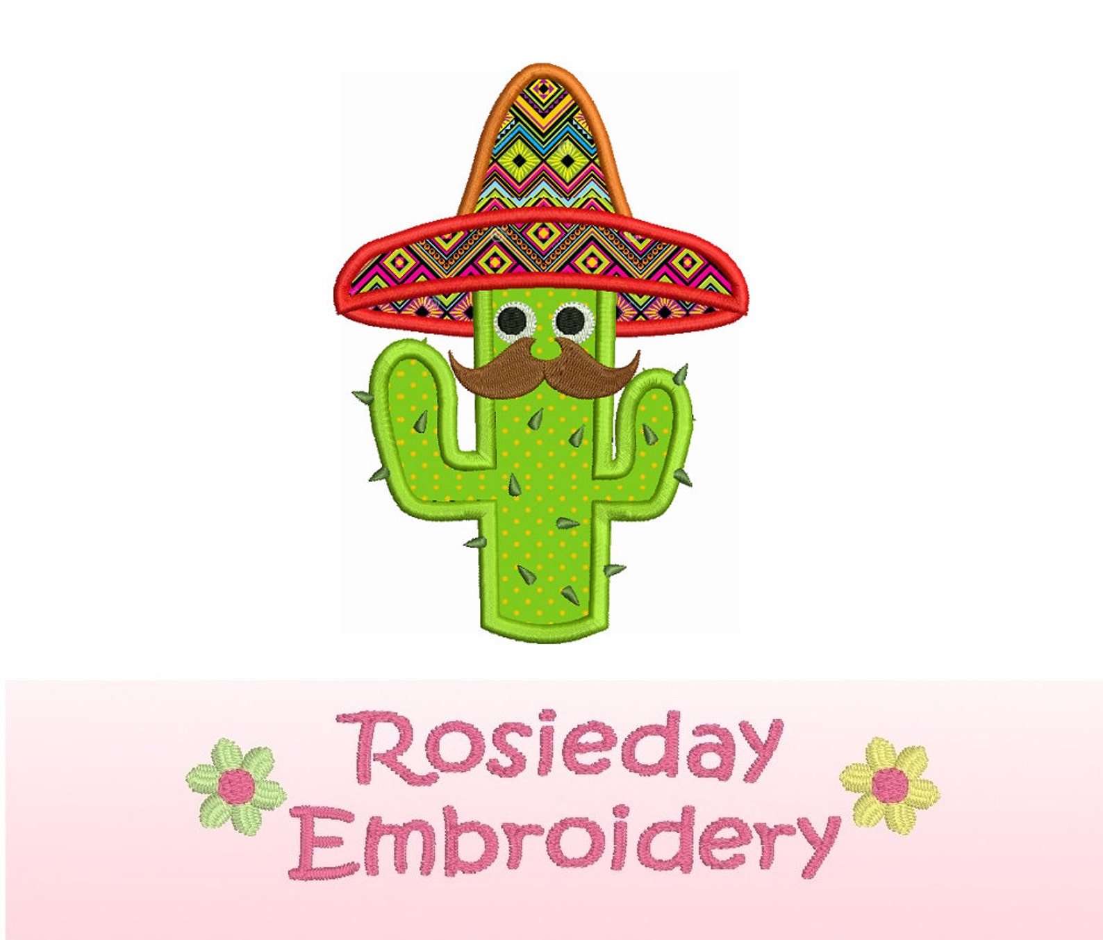 Cactus Applique Embroidery Design, Cactus Machine Embroidery Design ...