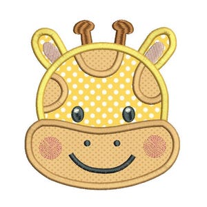 Giraffe Machine Embroidery Applique Design, Cute Giraffe Face ...