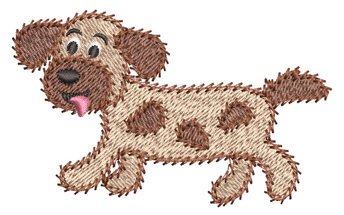 Cute Dog Machine Embroidery Design Fill Stitch Dog | Etsy