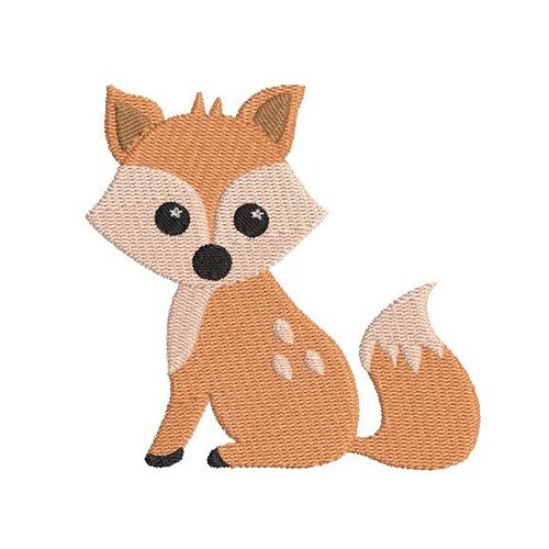 Mini Fox Machine Embroidery Design Fill Stitch Fox Cute Baby | Etsy