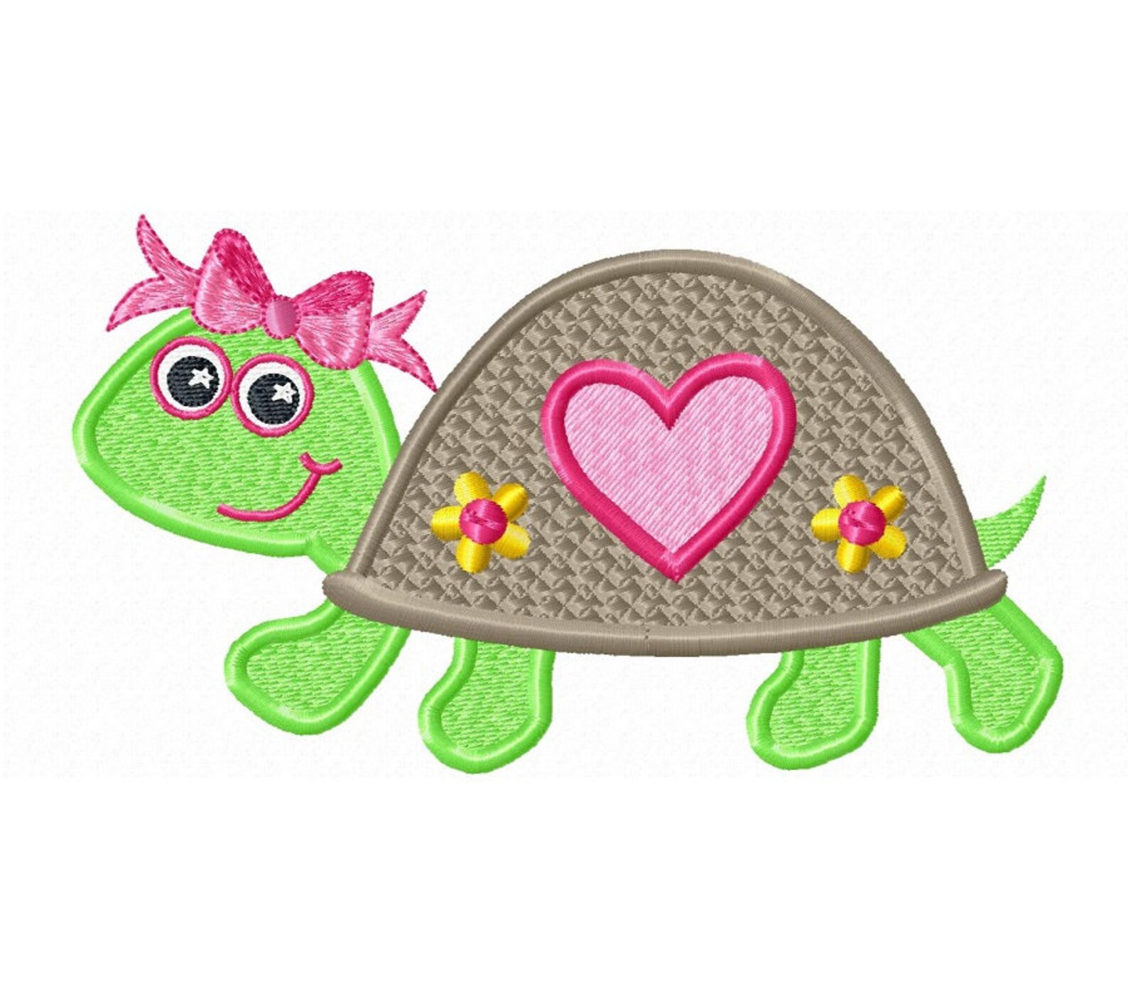 Turtle Machine Embroidery Design Cute Baby Girl Turtle Fill | Etsy