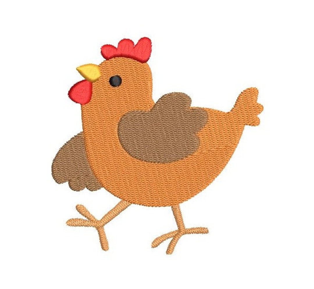 Mini Chicken Embroidery Design, Fill Stitch Chicken, Cute Chicken ...