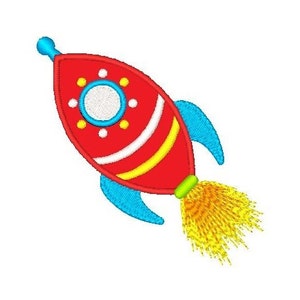 Rocket Applique Machine Embroidery Design, Rocket Ship, Outer Space ...