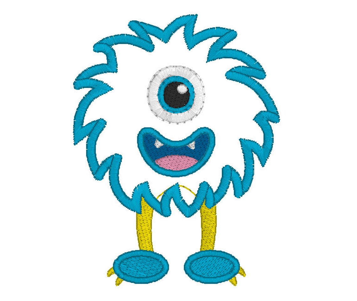 Monster Applique Embroidery Design, Boy's Embroidery, Scary Monster ...