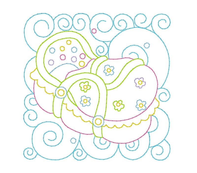 Baby Quilt Blocks Machine Embroidery Designs, Set of 12 Cute Linework ...