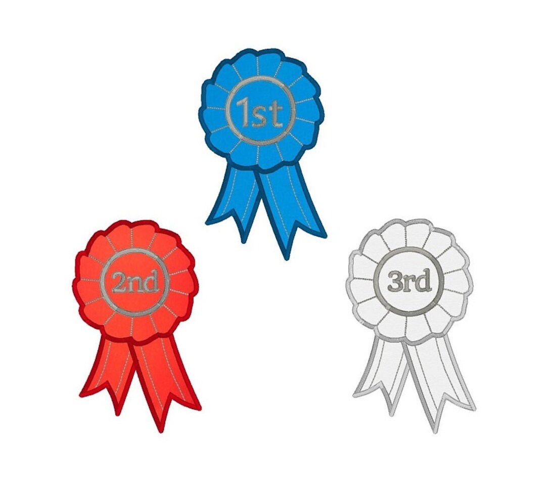 Blue Ribbon Embroidery Design, 1st Place Ribbon, 2nd Place Ribbon, 3rd ...