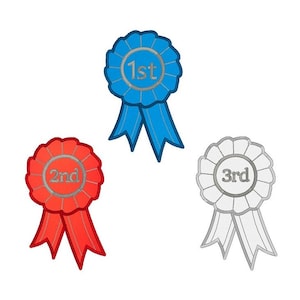 Blue Ribbon Embroidery Design, 1st Place Ribbon, 2nd Place Ribbon, 3rd ...