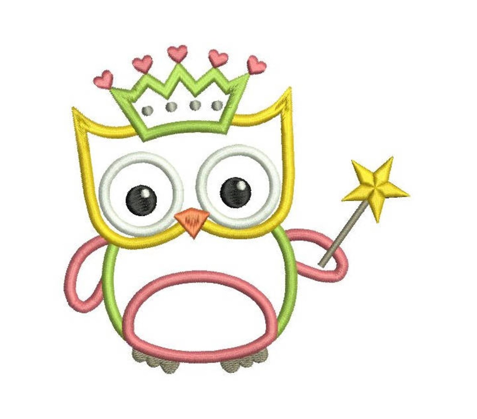 Owl Machine Embroidery Applique Design Cute Owl Embroidery | Etsy