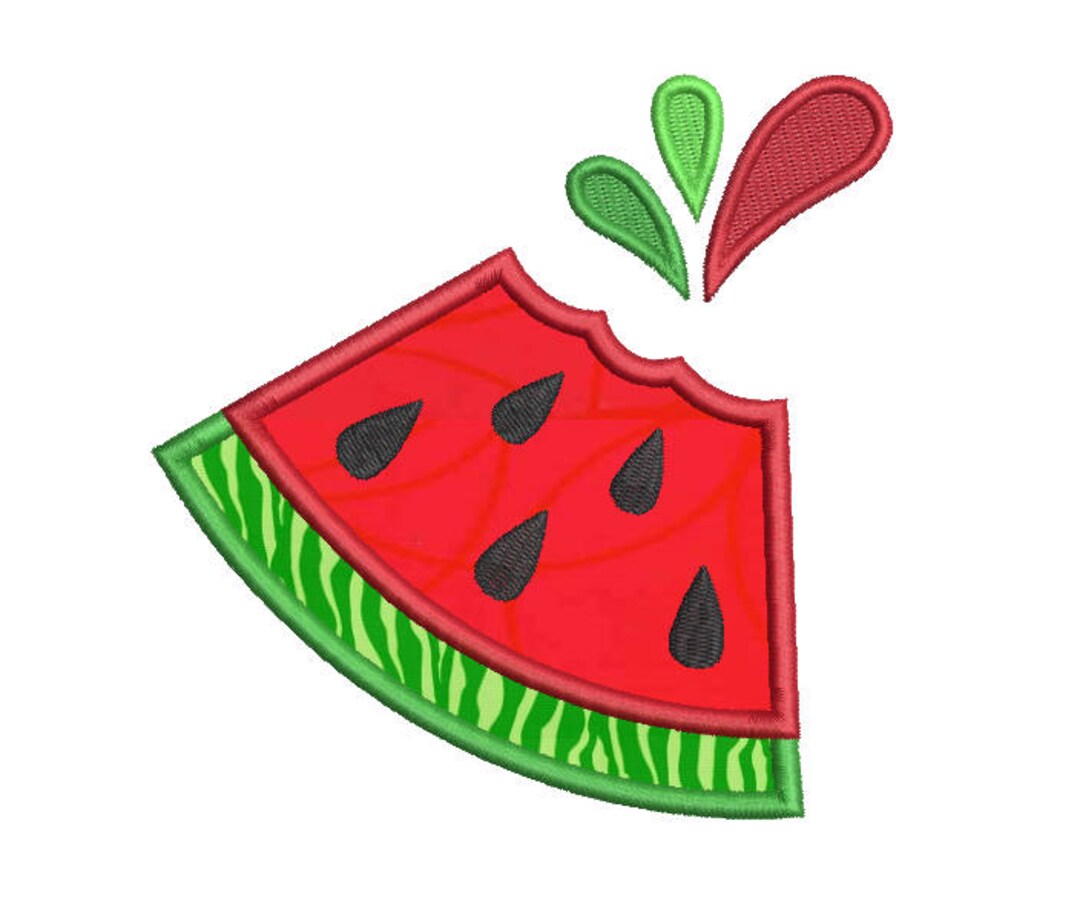 Watermelon Applique Machine Embroidery Design, , Watermelon Slice Embroidery Design, Melon ...