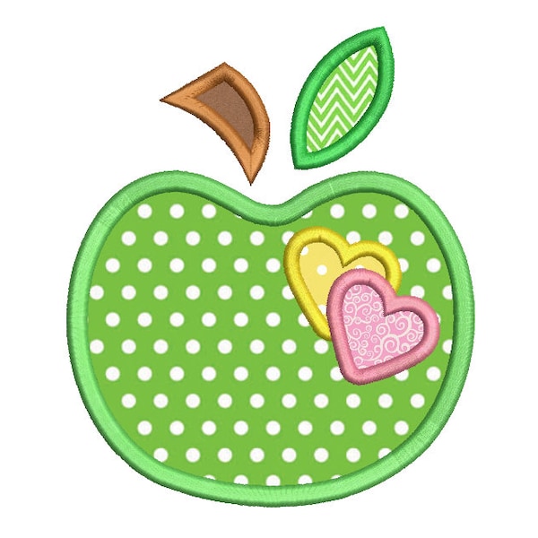 Apple Applique - Etsy