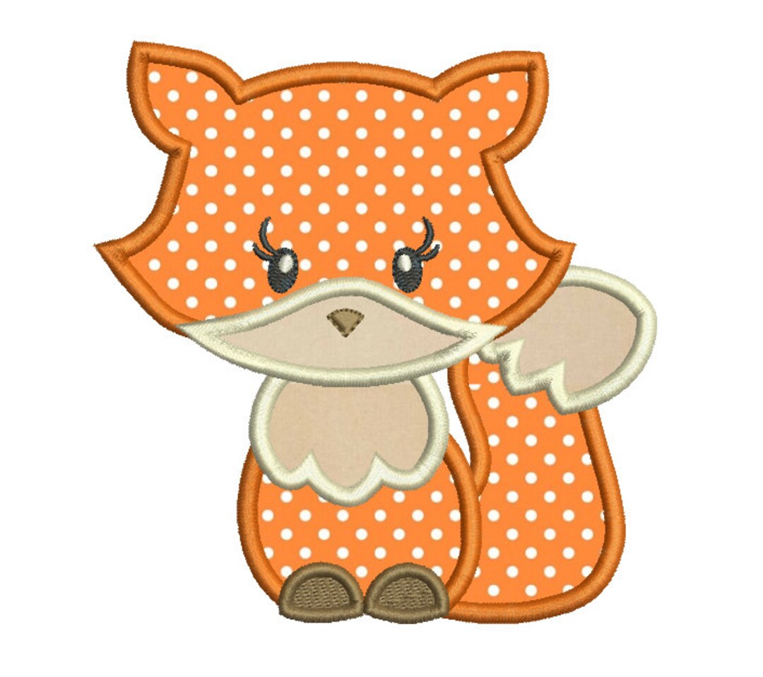 Baby Fox Applique Machine Embroidery Design, Cute Fox, Sweet Fox ...