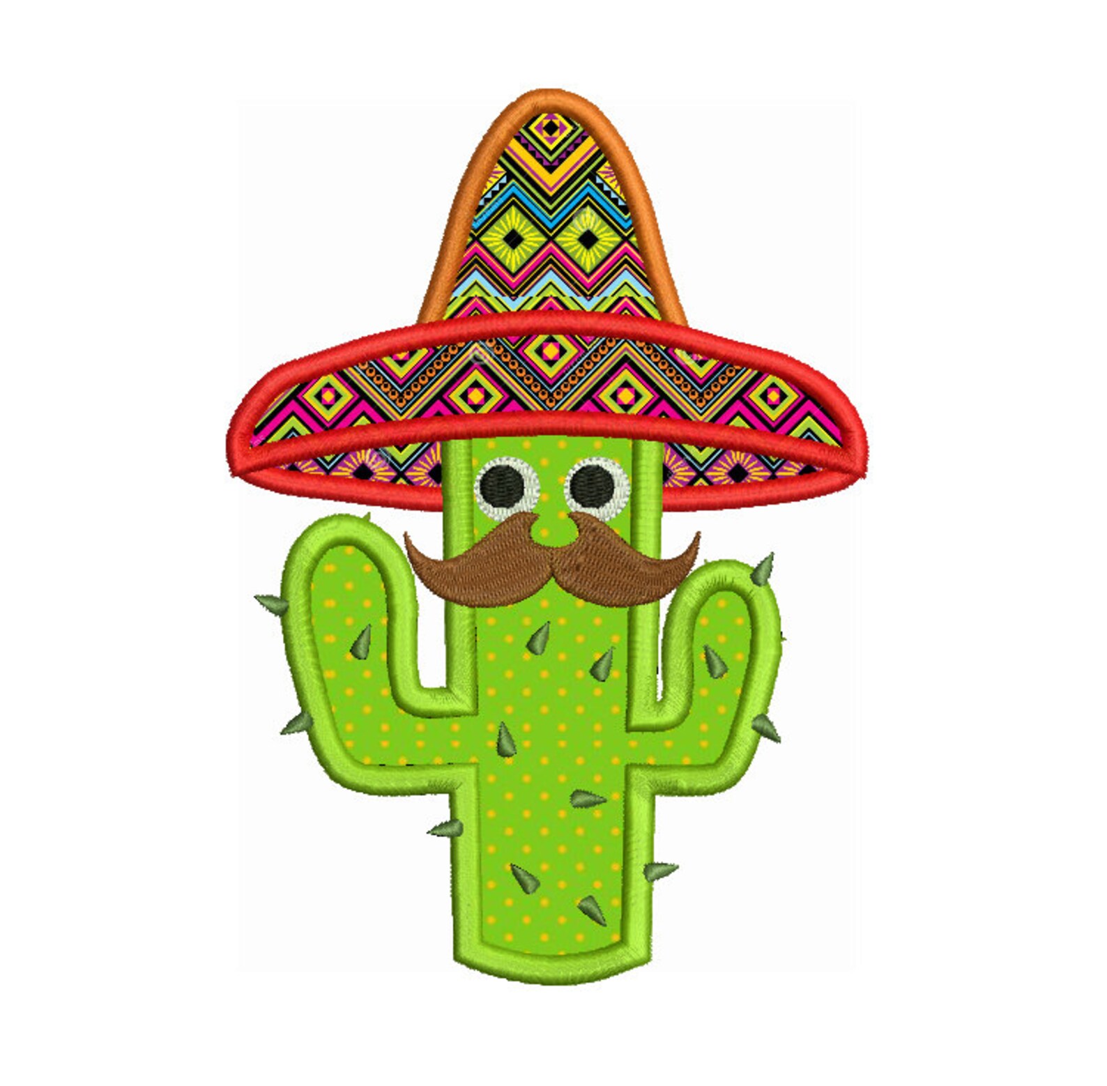 Cactus Applique Embroidery Design, Cactus Machine Embroidery Design ...