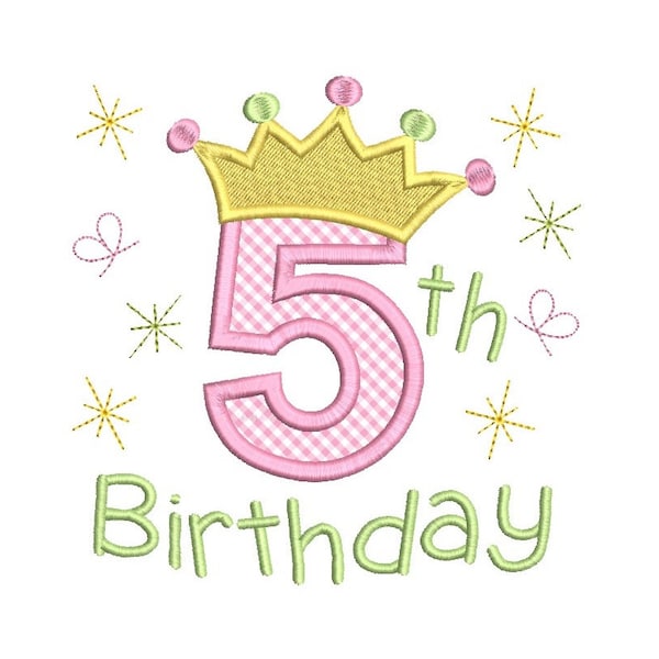 Princess Number Embroidery Design - Etsy