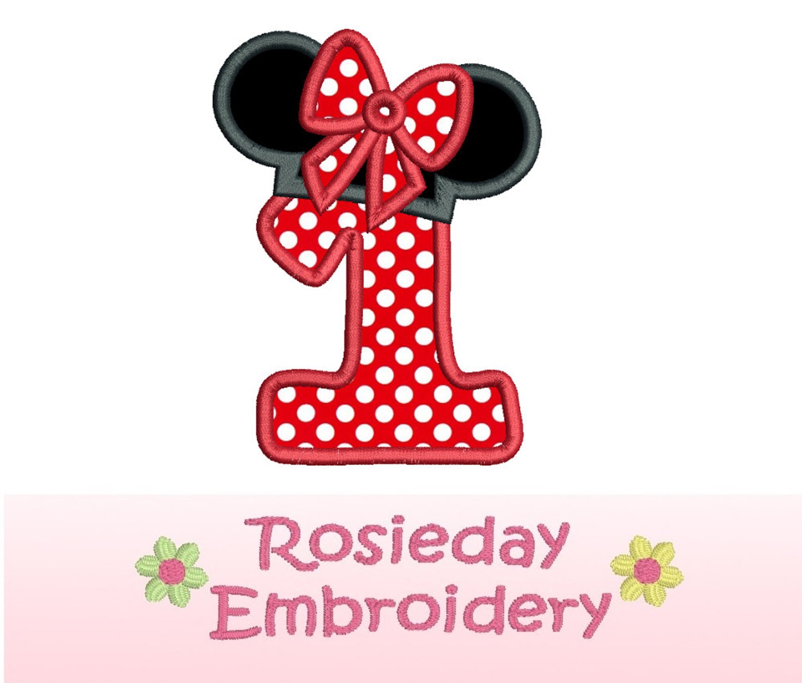 1st Birthday Machine Embroidery Applique Design Mouse Ears - Etsy