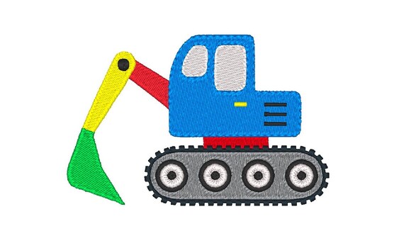Excavator Machine Embroidery Design Digger Fill Stitch | Etsy